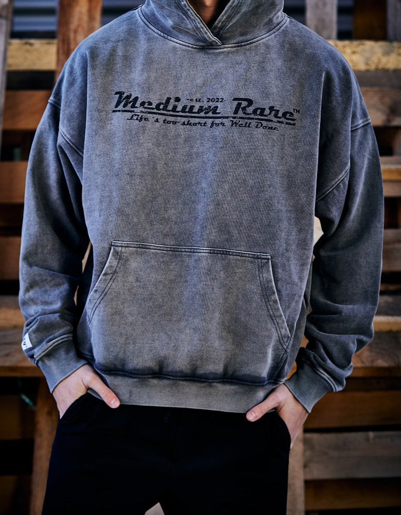 SIGNATURE HOODIE - VINTAGE GREY – MEDIUM RARE CLOTHING